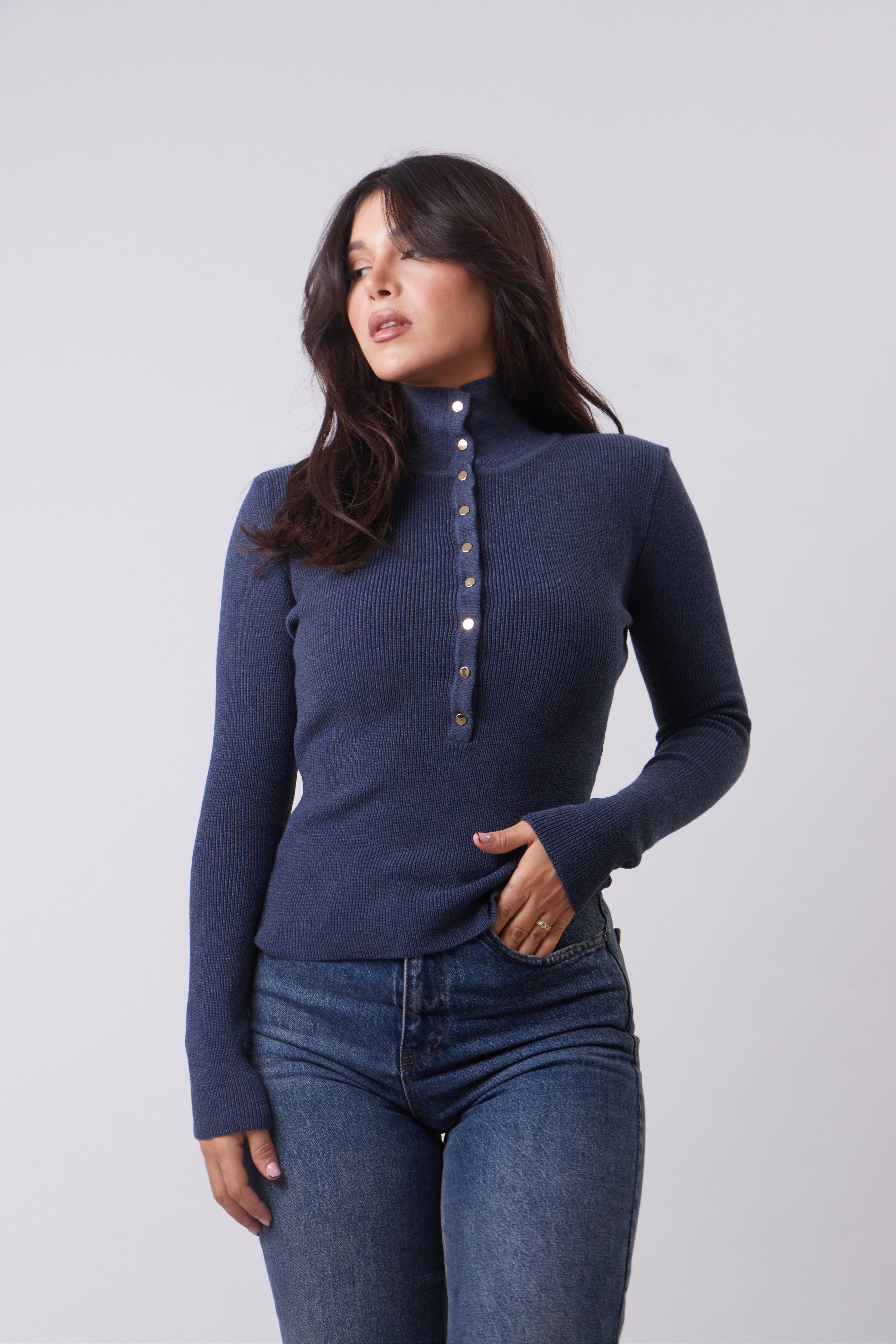 Gold Buttoned Wool Basic – SHE SHOPS